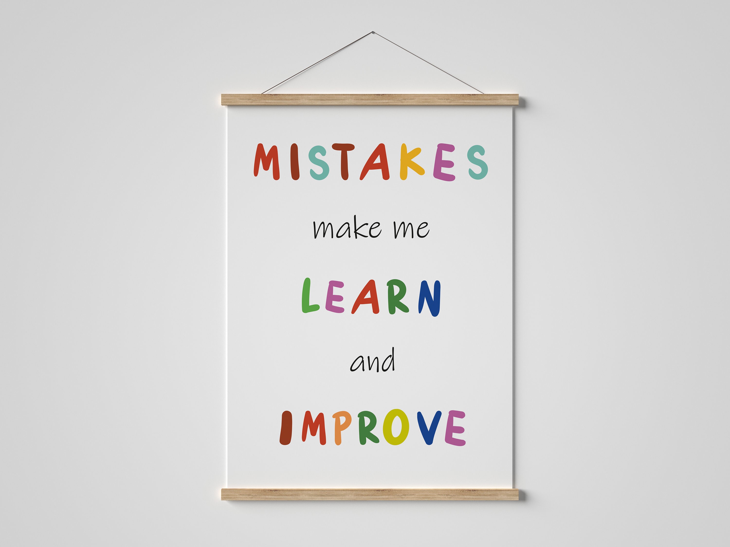 Positive Affirmation for Kids Poster, Mistakes Make Me Learn and ...