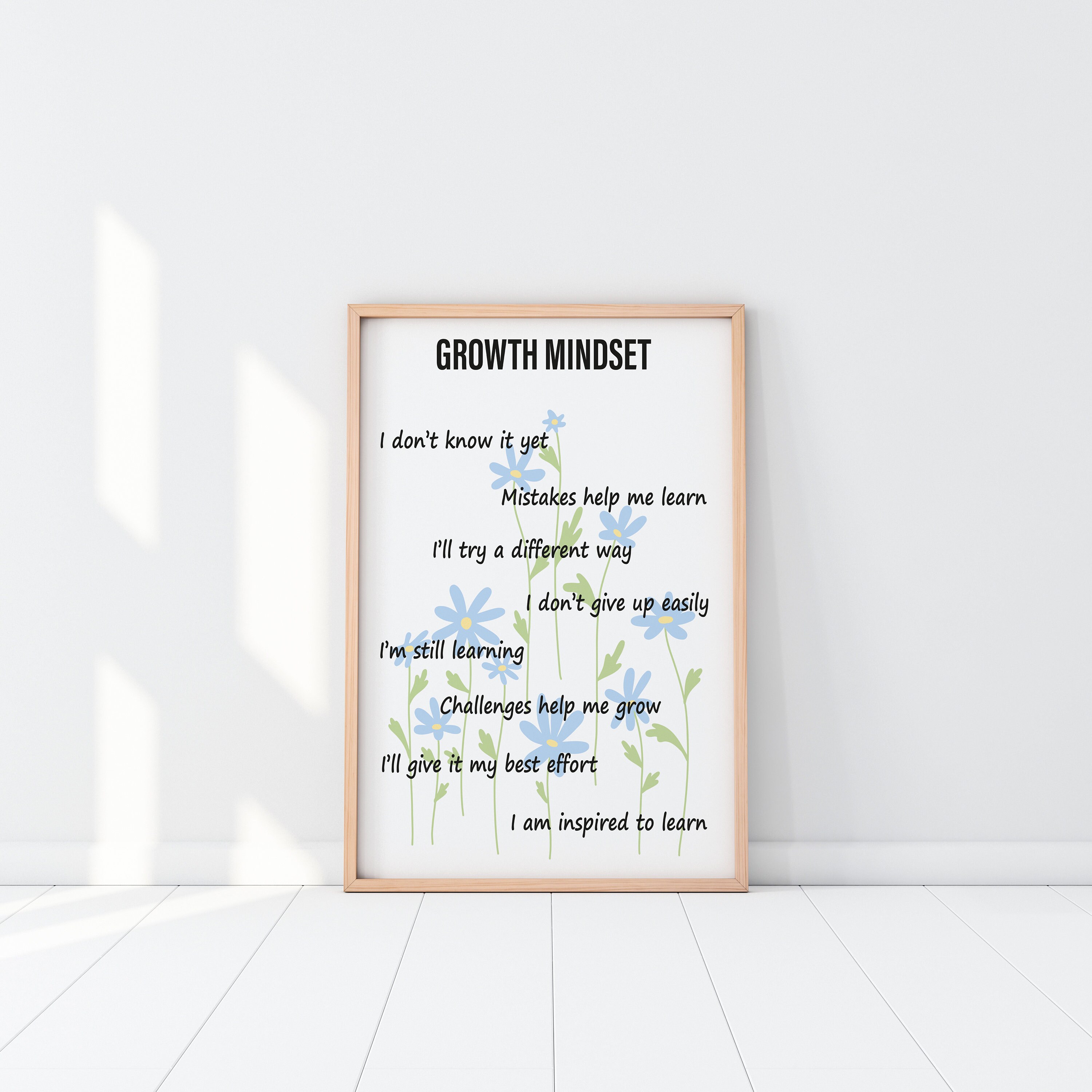 Growth Mindset Poster, Inspiration Poster Home Office, Kid and Baby ...