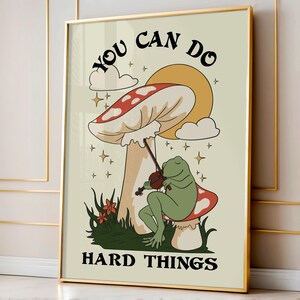 You Can Do Hard Things Motivation Poster, Retro Poster Home Office ...