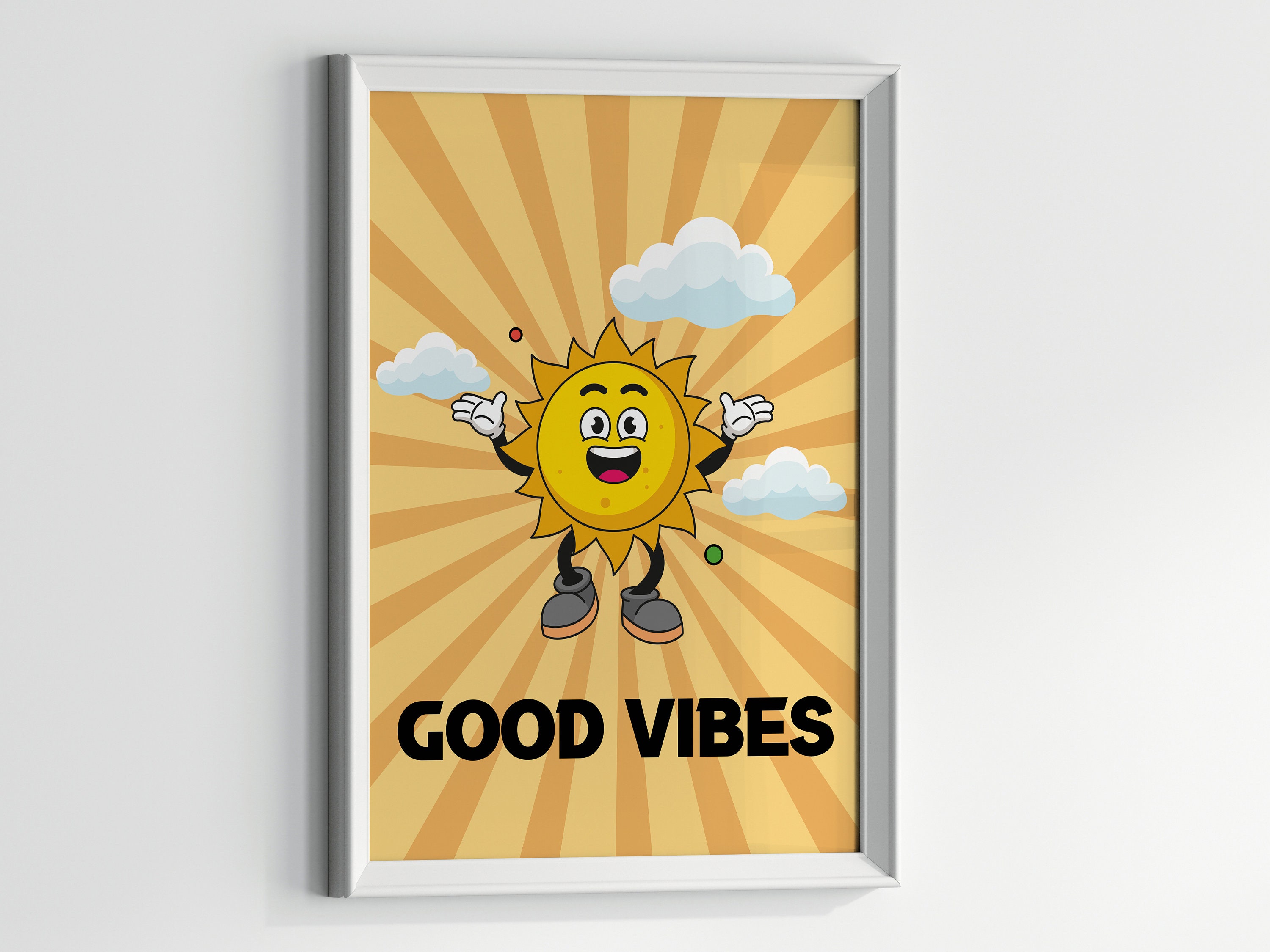 Good Vibes Poster, Retro Motivation Print Home Office, School Printable ...