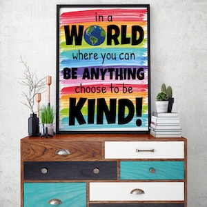 Choose to Be Kind Poster, Motivation Poster Home Office, School ...