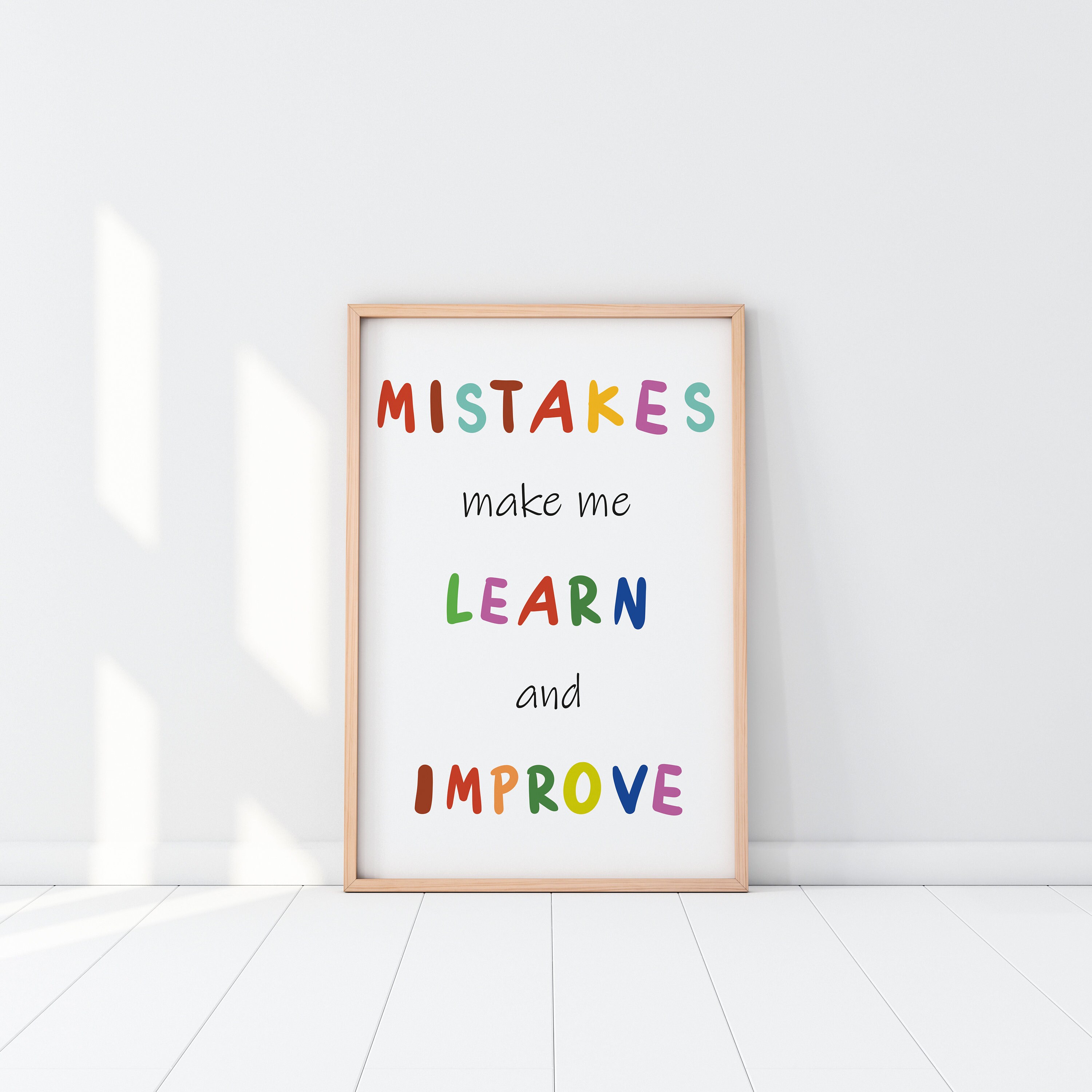Positive Affirmation for Kids Poster, Mistakes Make Me Learn and ...