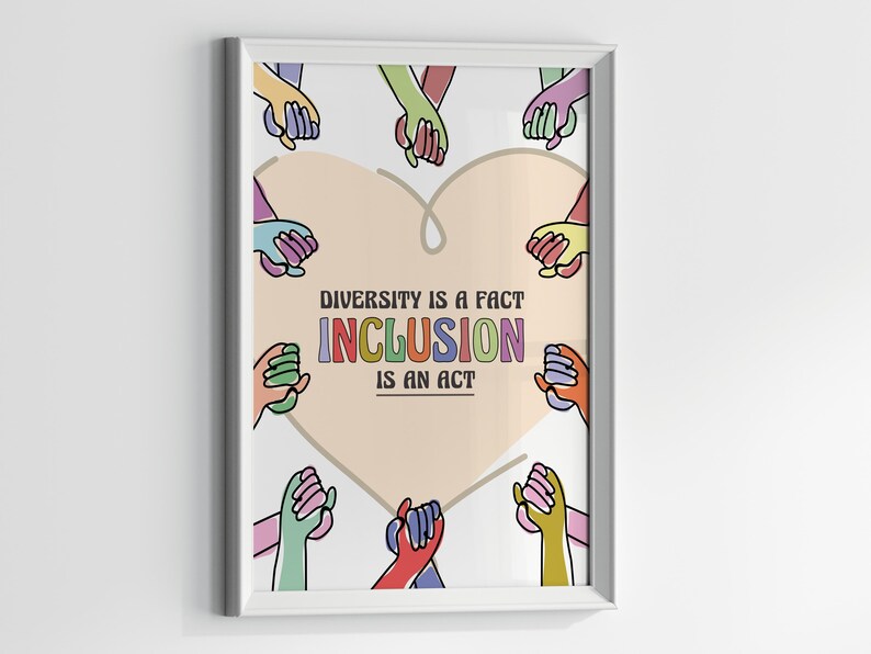 Inclusion Poster, Diversity Poster, DEI Home Office, School Printable ...