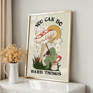 You Can Do Hard Things Motivation Poster, Retro Poster Home Office ...