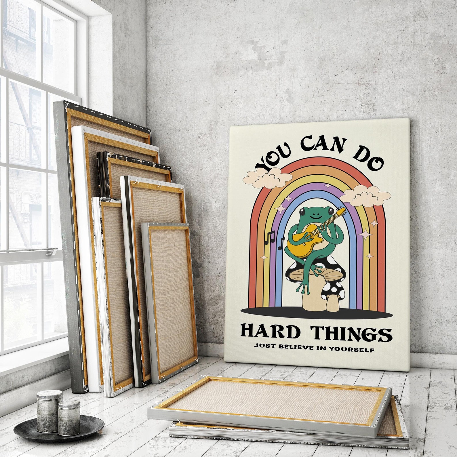 You Can Do Hard Things Poster, Retro Motivation Poster Home Office ...