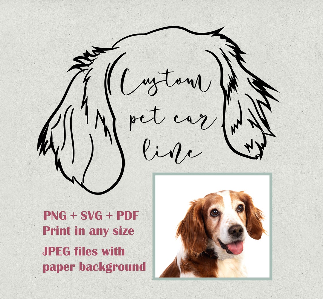 Custom Pet Portrait - Pet Ear Drawing - Pet Sketch - Tatoo Design ...
