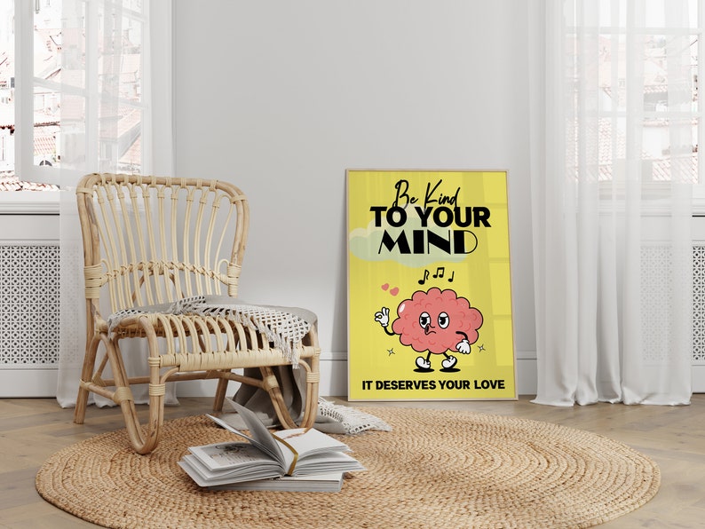 Be Kind to Your Mind Poster, Motivation Quote Home Print, Counselor ...