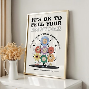 Its OK to Feel Your Emotions Poster, Retro Motivation Poster Home ...