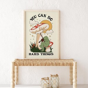 You Can Do Hard Things Motivation Poster, Retro Poster Home Office ...
