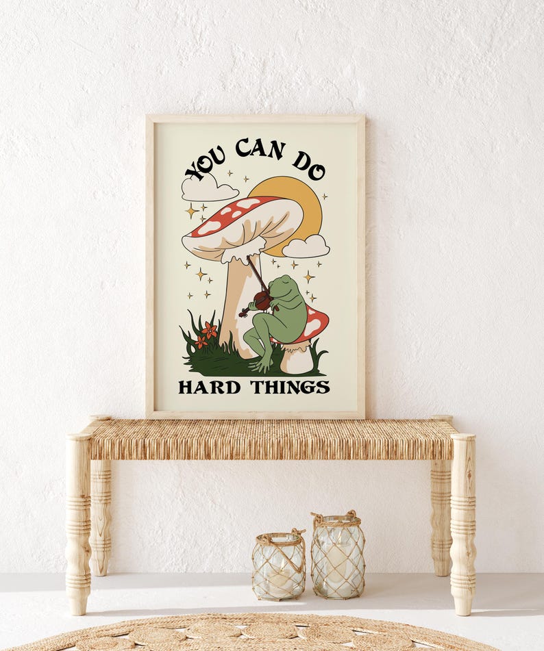 You Can Do Hard Things Motivation Poster, Retro Poster Home Office ...