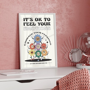 Its OK to Feel Your Emotions Poster, Retro Motivation Poster Home ...
