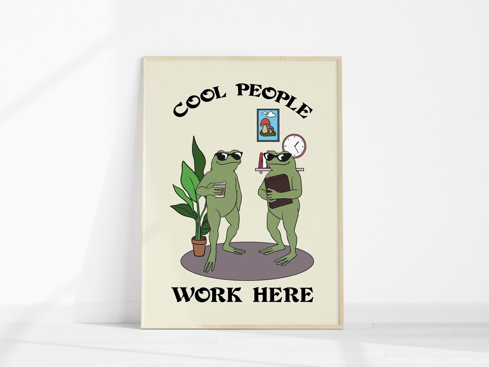 Cool People Work Here Frog Wall Art – Funny Office Decor, Whimsical ...