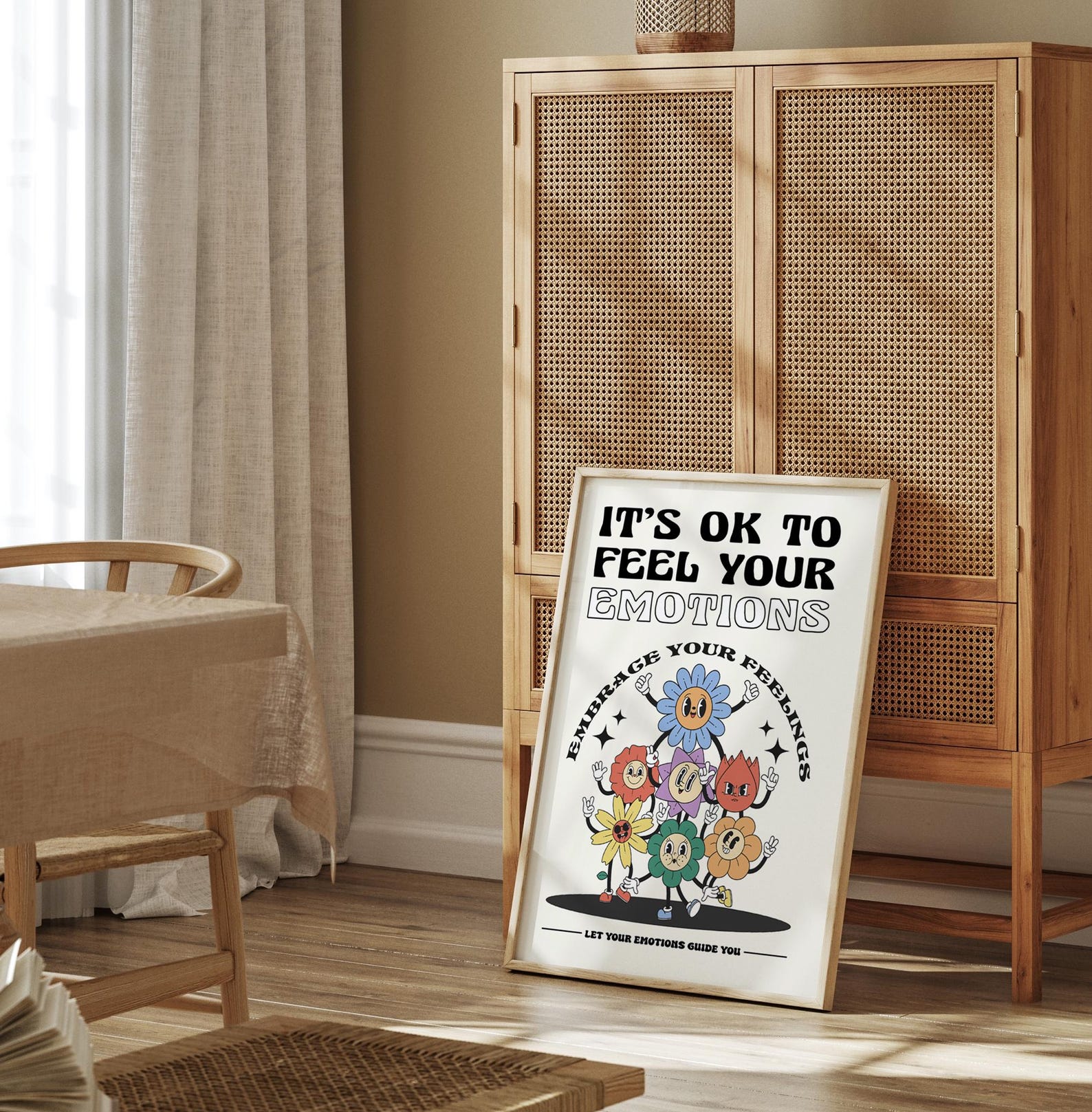 Its OK to Feel Your Emotions Poster, Retro Motivation Poster Home ...