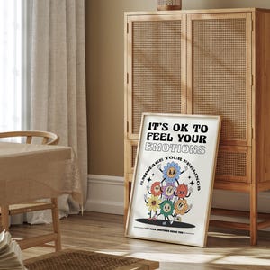Its OK to Feel Your Emotions Poster, Retro Motivation Poster Home ...