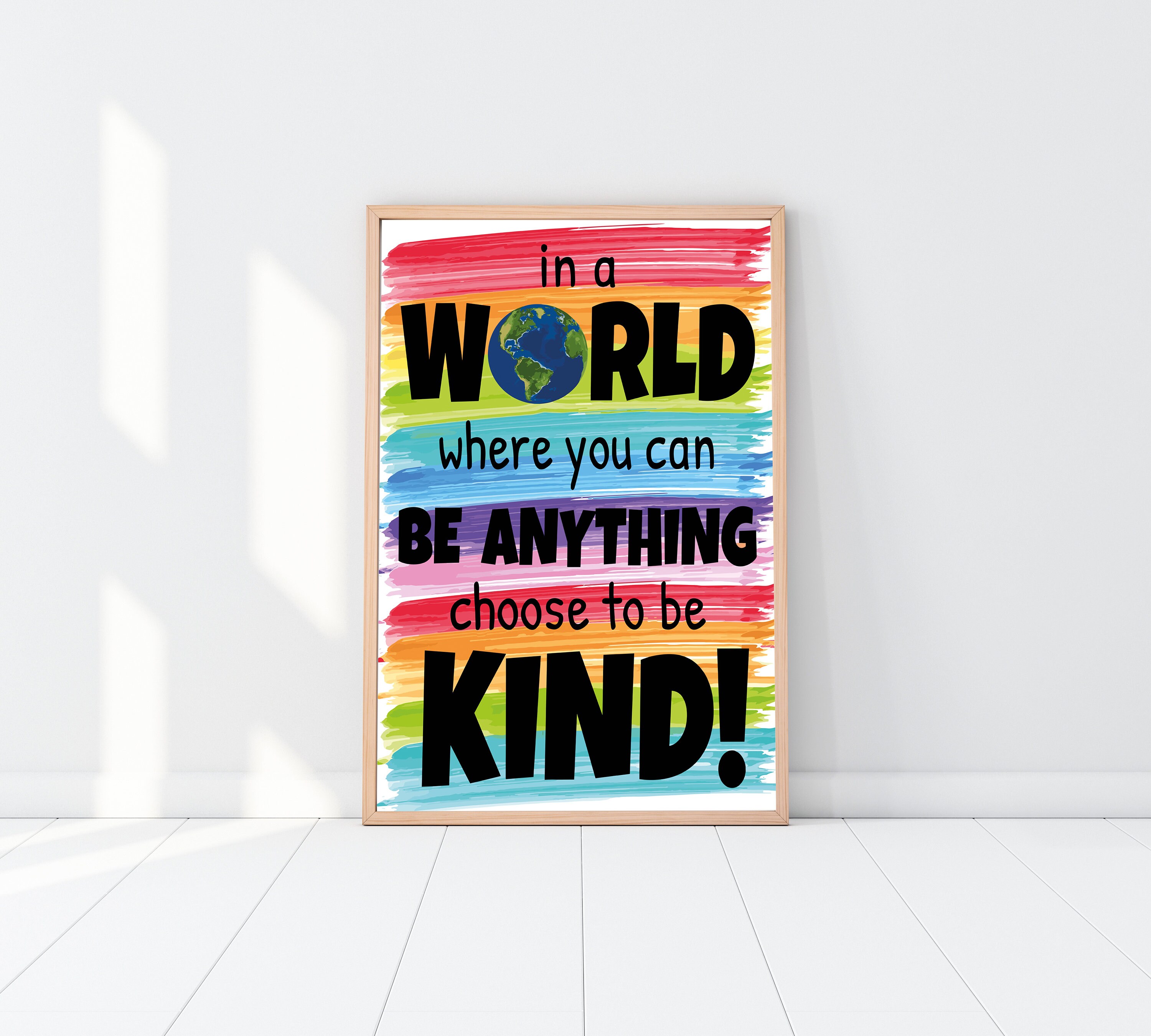Choose to Be Kind Poster, Motivation Poster Home Office, School ...