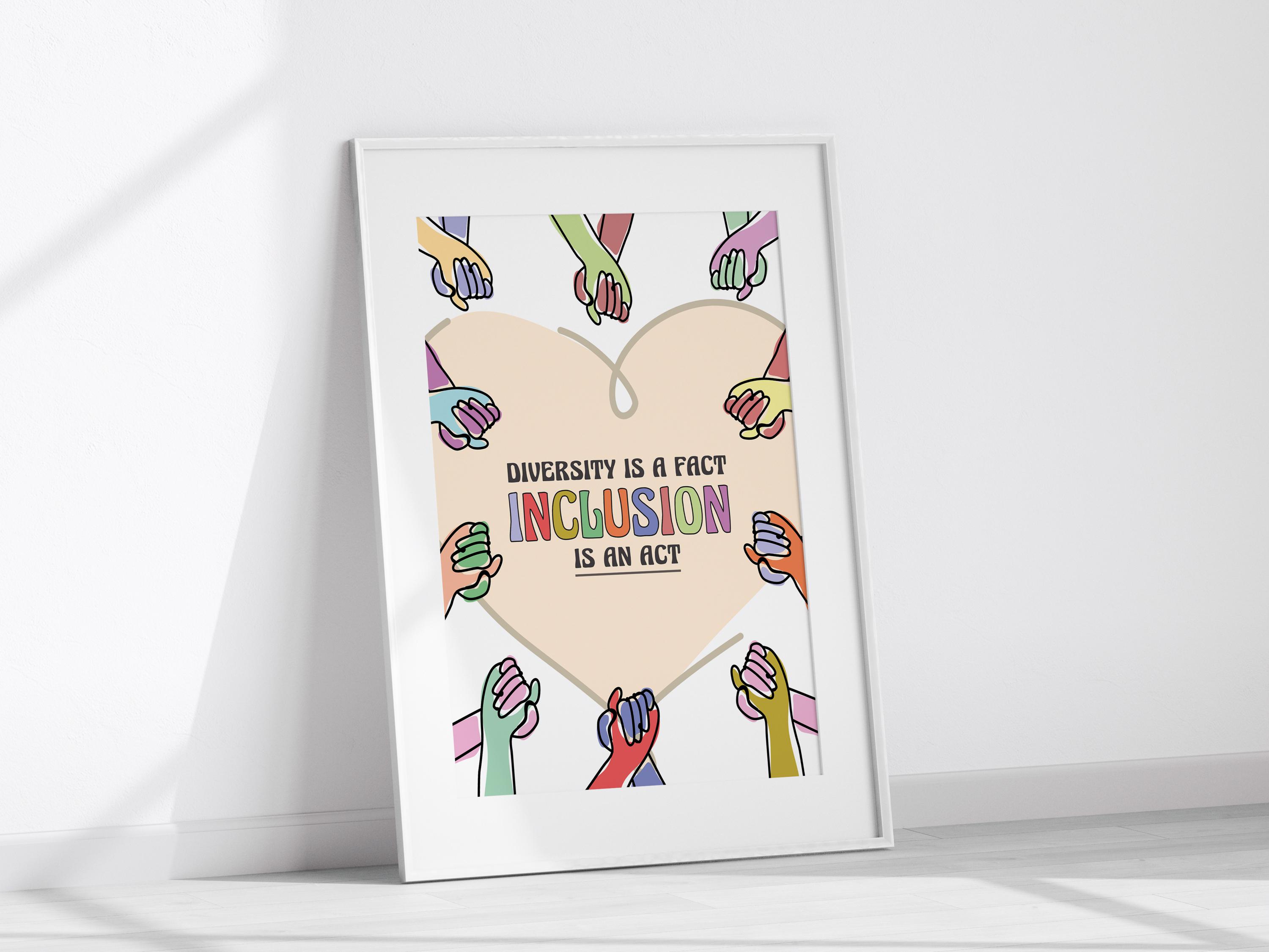 Inclusion Poster, Diversity Poster, DEI Home Office, School Printable ...
