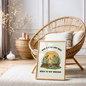 What If It All Goes Right Poster, Frog Motivational Print Home Office ...