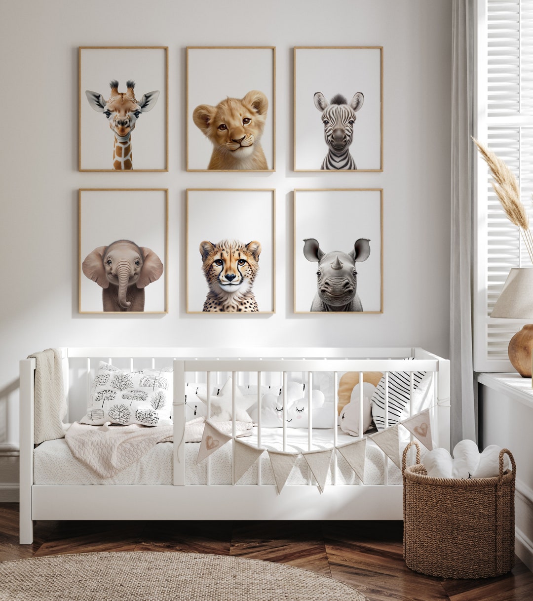 Set of 6 Safari Animal Prints, Digital Download Decor, Kid and Baby ...