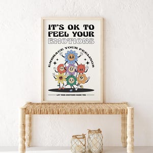 Its OK to Feel Your Emotions Poster, Retro Motivation Poster Home ...