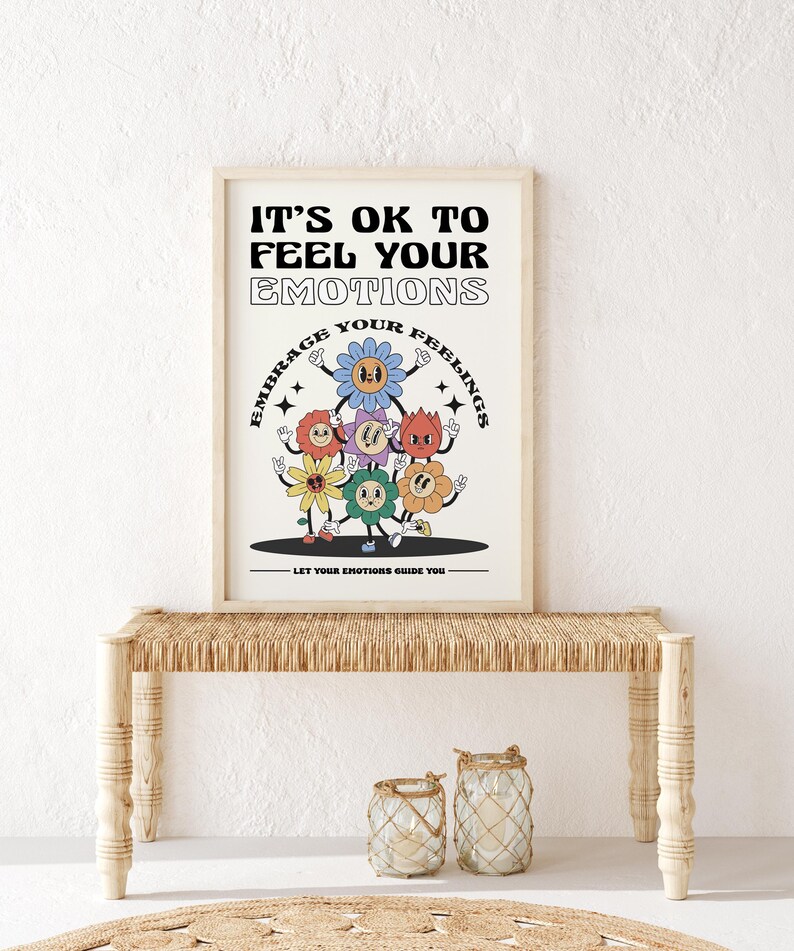Its OK to Feel Your Emotions Poster, Retro Motivation Poster Home ...