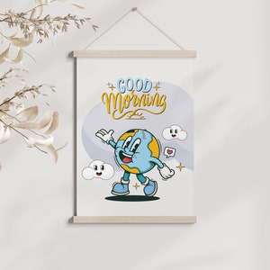 Good Morning Poster, Retro Motivation Poster Home Office, School ...