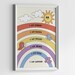 Positive Affirmations Rainbow Poster, Retro Motivation Poster Home ...