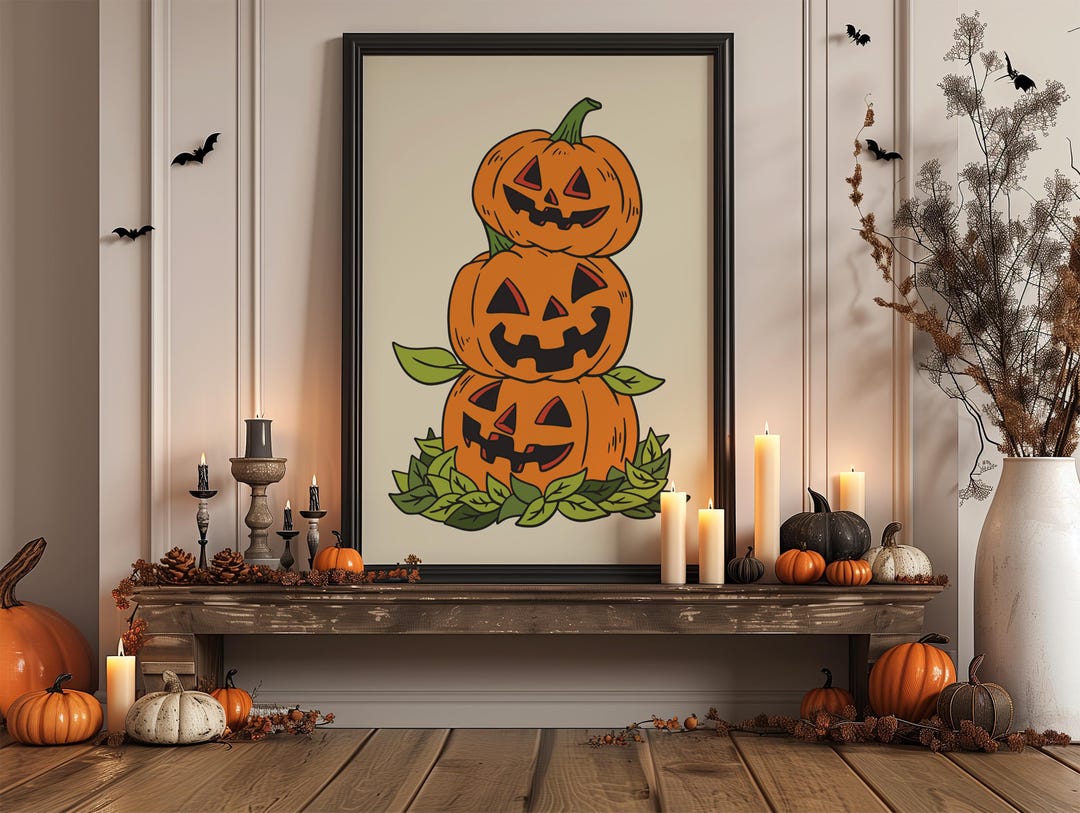 Halloween Pumpkins Spooky Fun Poster, Spooky Halloween for Kids Print ...