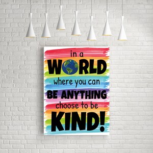 Choose to Be Kind Poster, Motivation Poster Home Office, School ...
