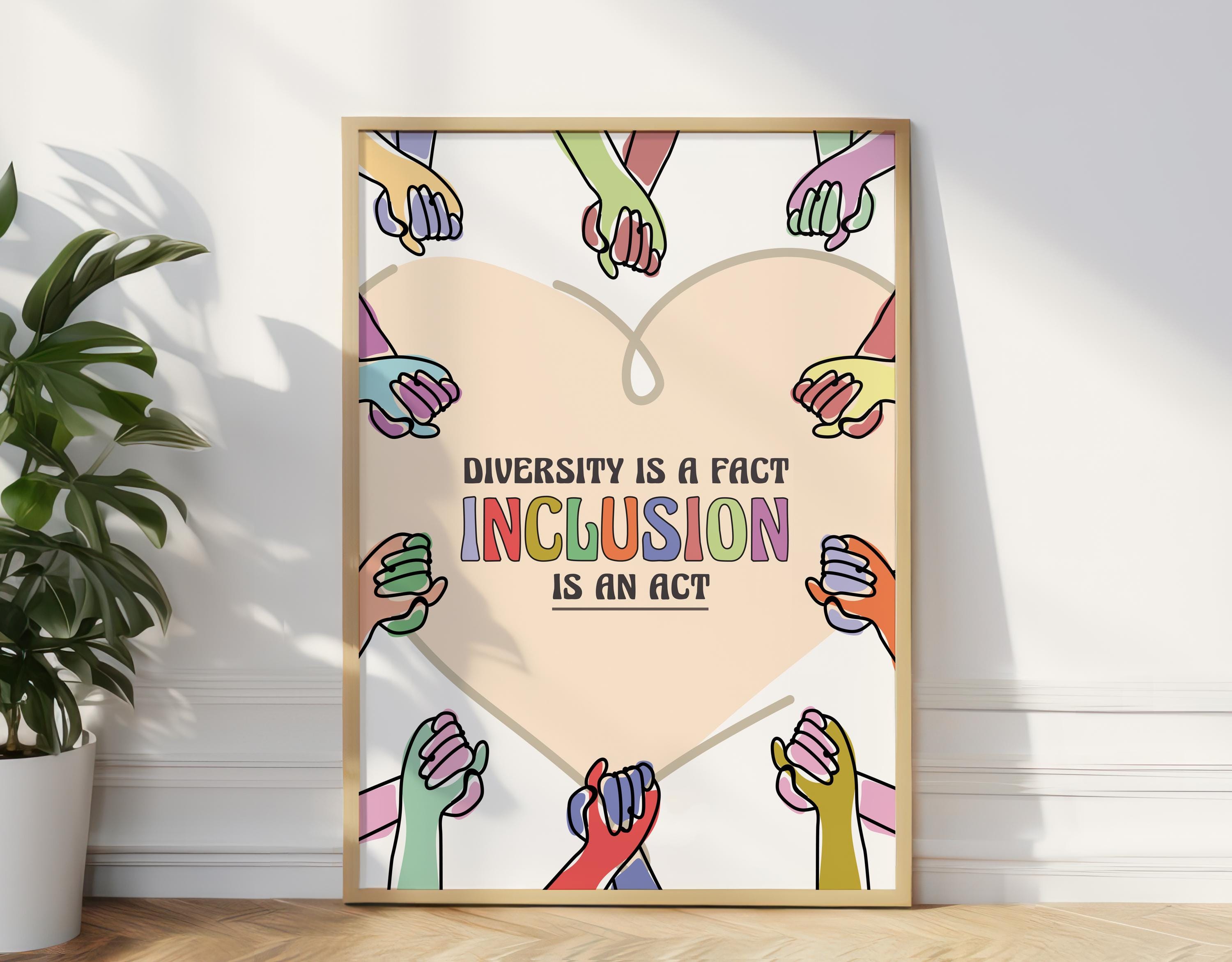 Inclusion Poster, Diversity Poster, DEI Home Office, School Printable ...