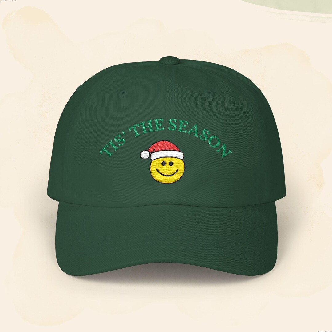 Tis' the Season Smiley Face Classic Dad Cap | Christmas Hat Embroidered ...