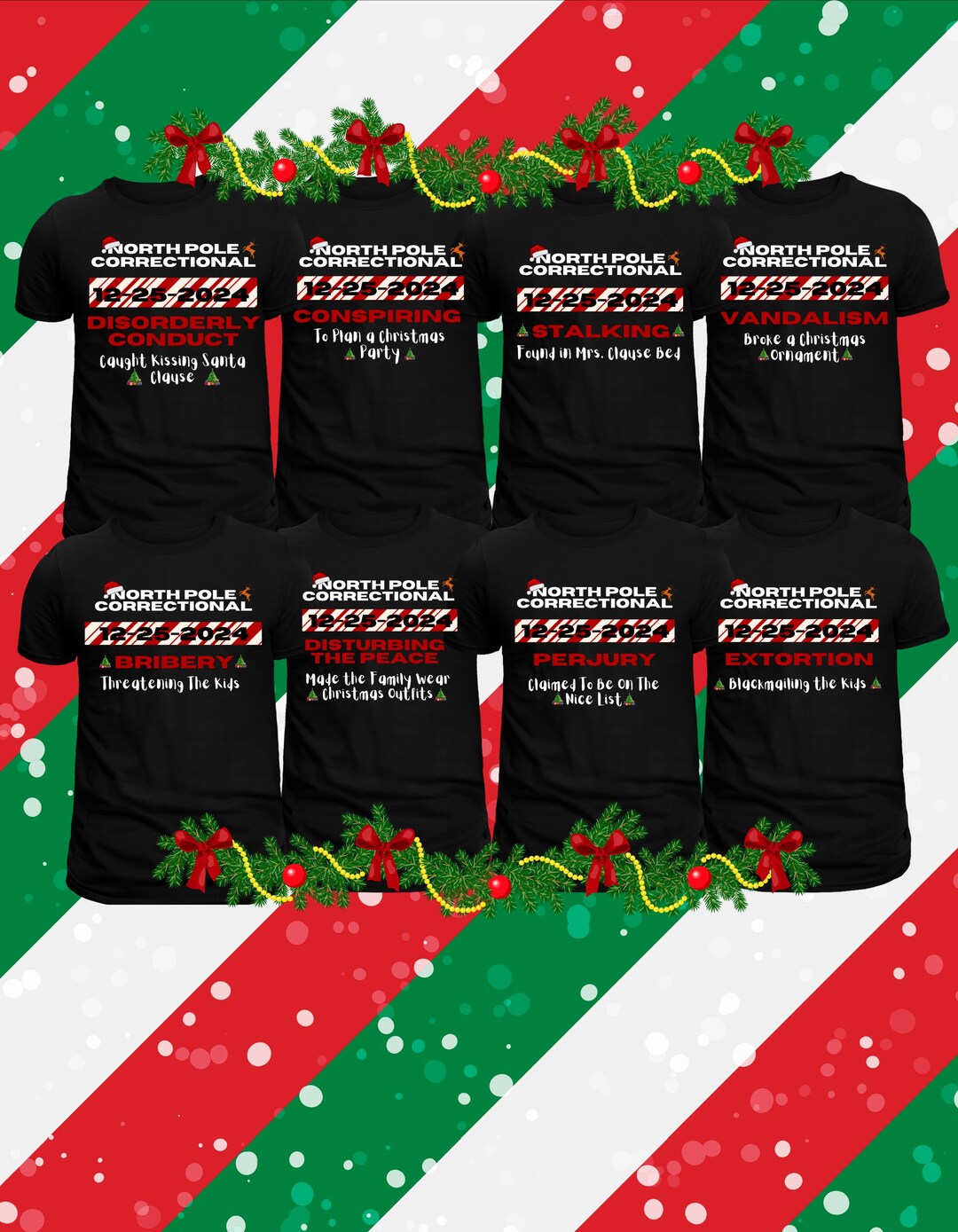 North Pole Corrections, Family Matching Pajamas, Funny Christmas Shirts ...