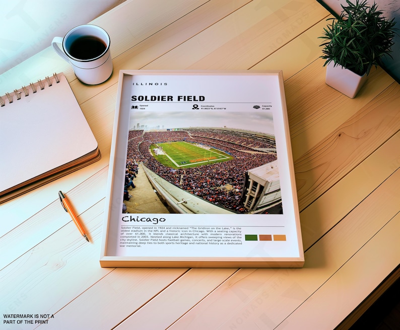 Soldier Field Print, Soldier Field Poster, Soldier Field Wall Art ...