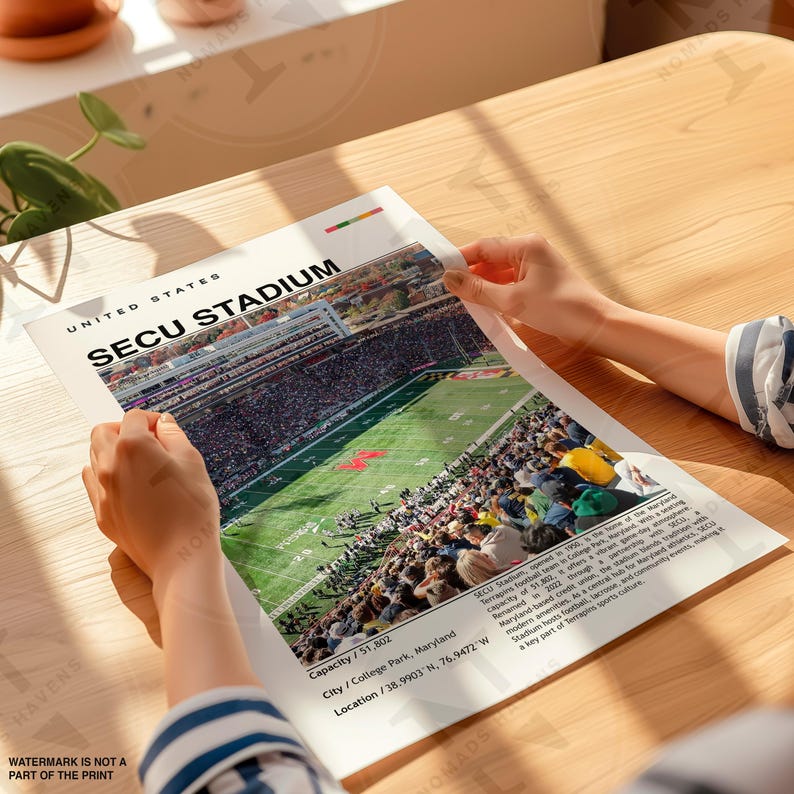 SECU Stadium, Stadium Art, Sports Poster, Football Field, College Venue ...