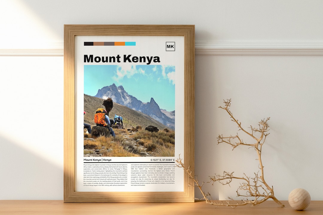 Mount Kenya Print, Mount Kenya Poster, Mount Kenya Wall Art, Mount ...