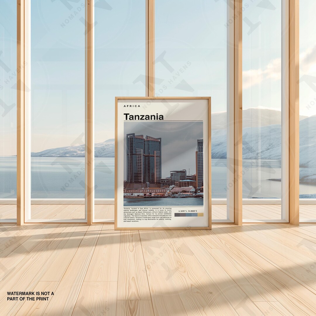 Tanzania Print, Travel Poster, Tanzania Art, Tanzania Poster, Tanzania ...