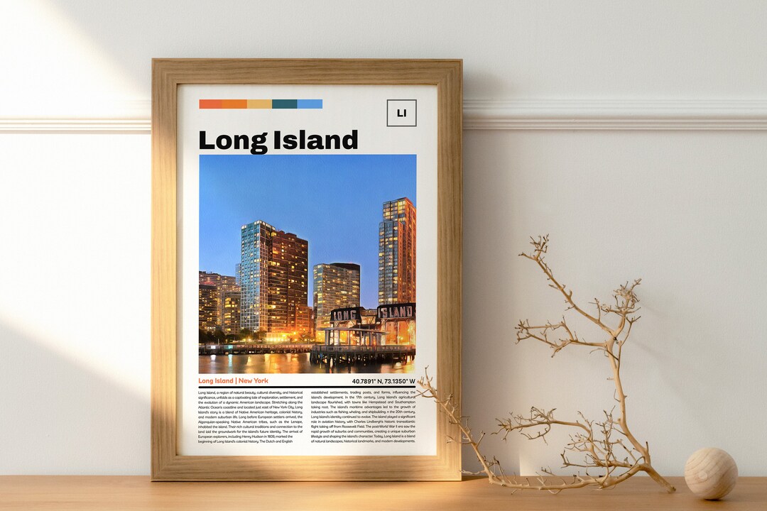 Long Island Print, Vintage Poster Print, Long Island Wall Art, Long ...