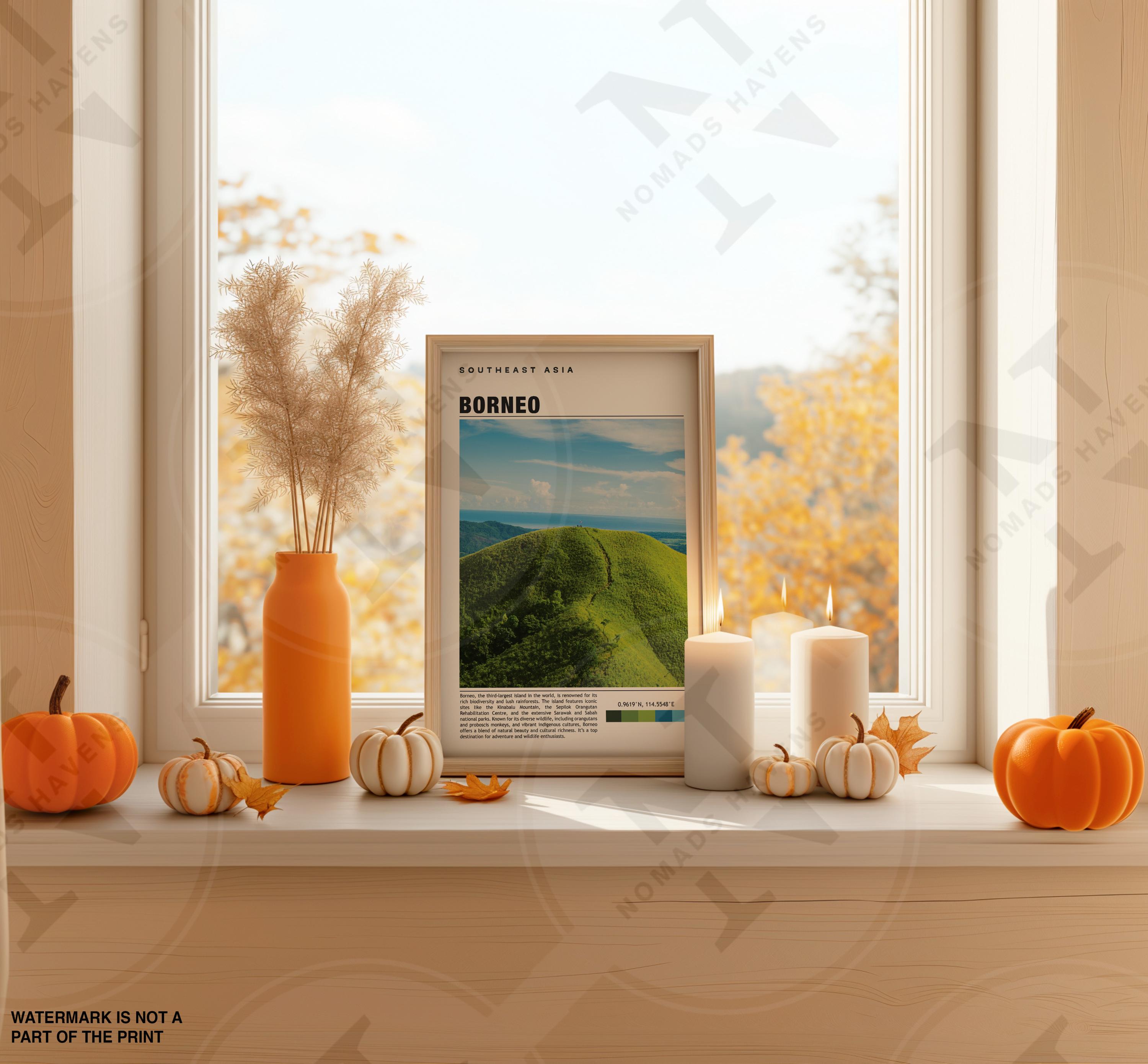 Borneo Poster Colorful Print, Borneo Wall Art, Borneo Photo, Borneo ...