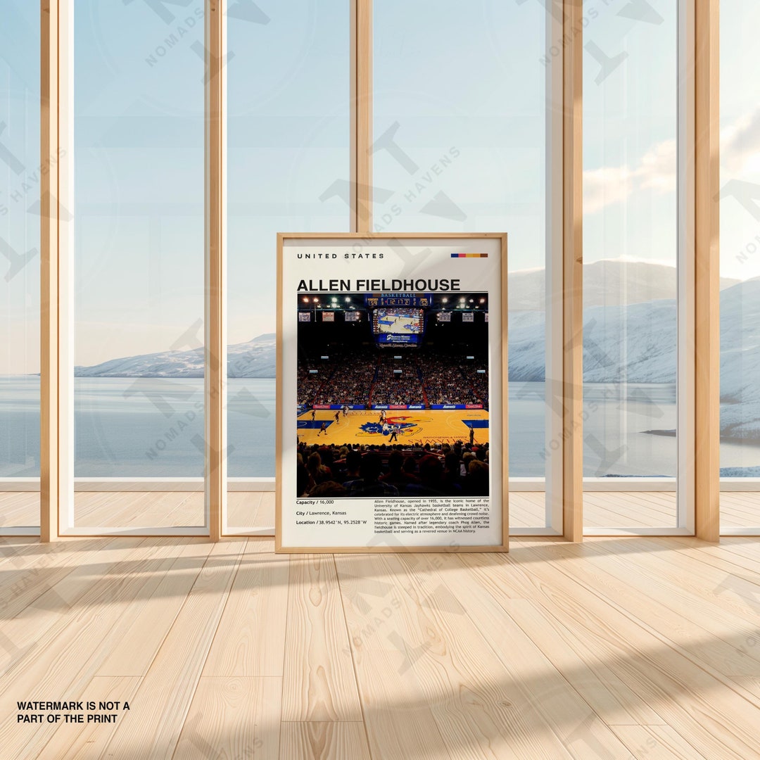 Allen Fieldhouse, Stadium Art, Sports Poster, Basketball Arena, College ...