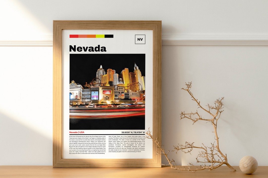 Nevada Print Nevada Poster Nevada Wall Art Nevada Travel - Etsy