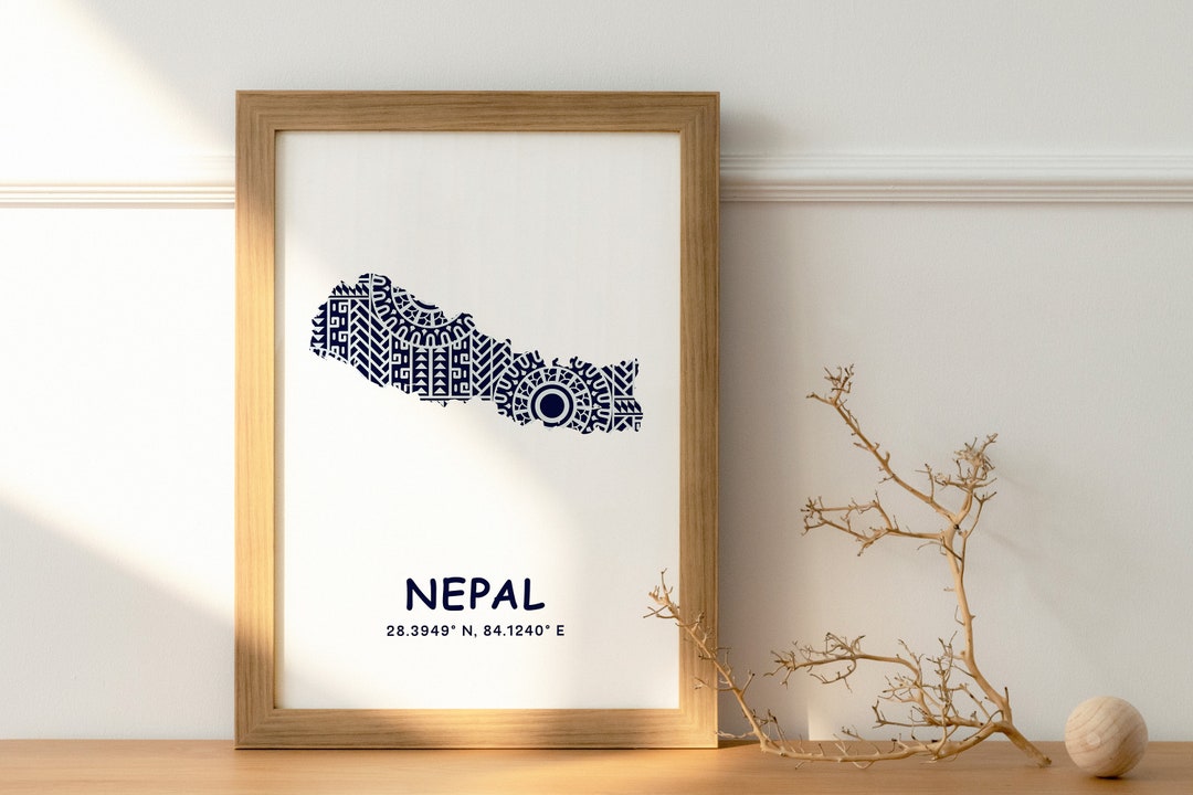 Nepal Map Print, Nepal Map Art, Nepal Poster, Nepal Photo, Nepal Poster ...
