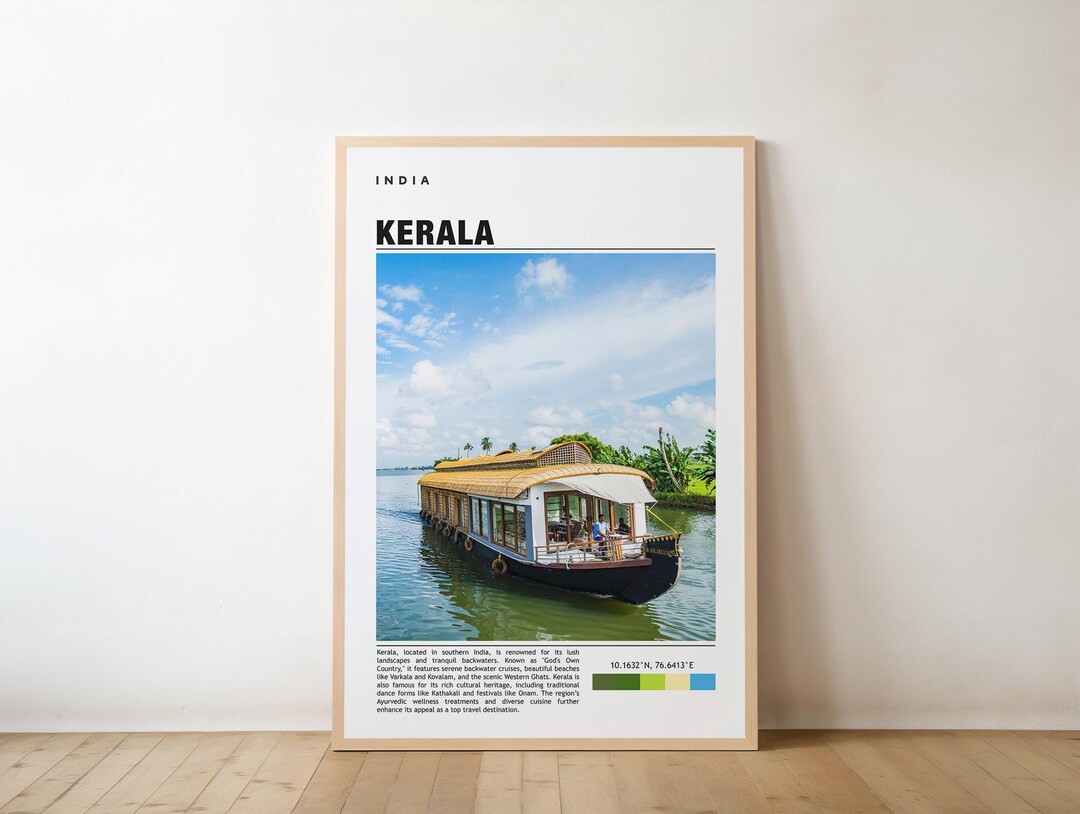 Kerala Print, Travel Poster, Kerala Wall Art, Kerala Poster, Kerala ...