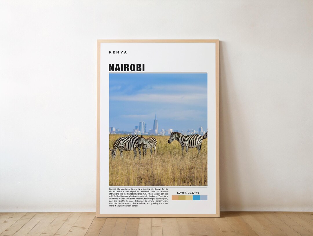 Nairobi Print, Nairobi Poster, Nairobi Wall Art, Nairobi Travel Print ...