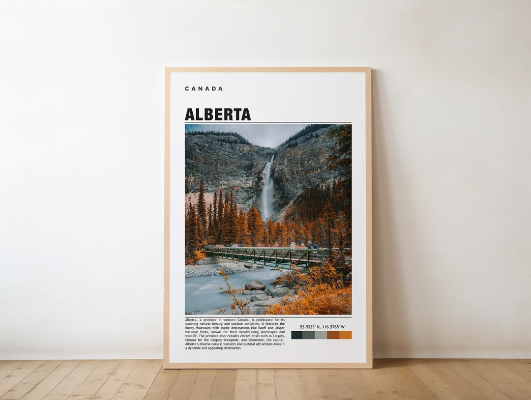 Alberta Travel Poster: Scenic Mountains and Lakes Print - Etsy
