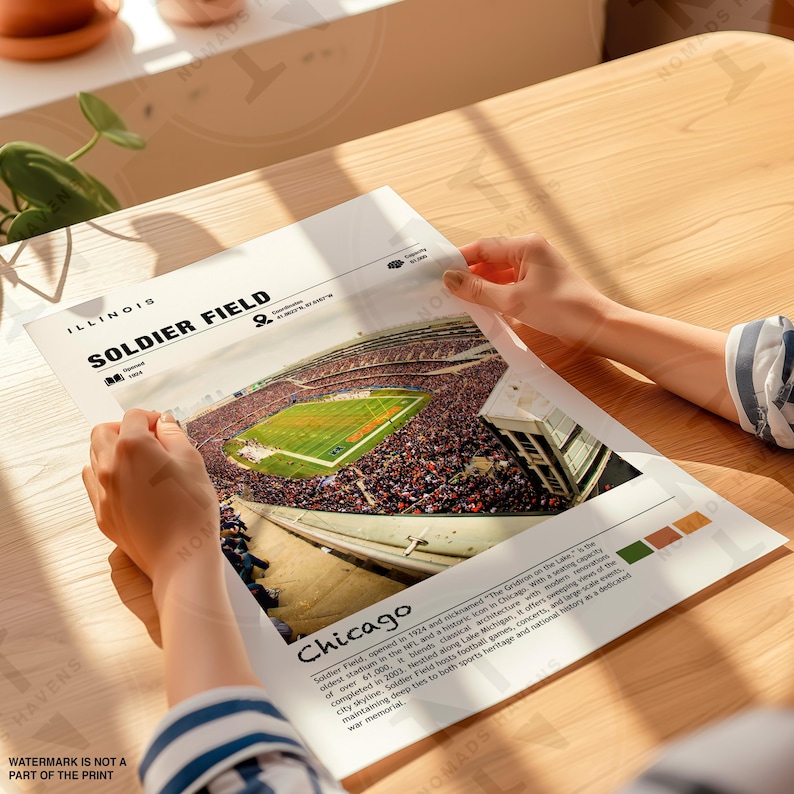 Soldier Field Print, Soldier Field Poster, Soldier Field Wall Art ...