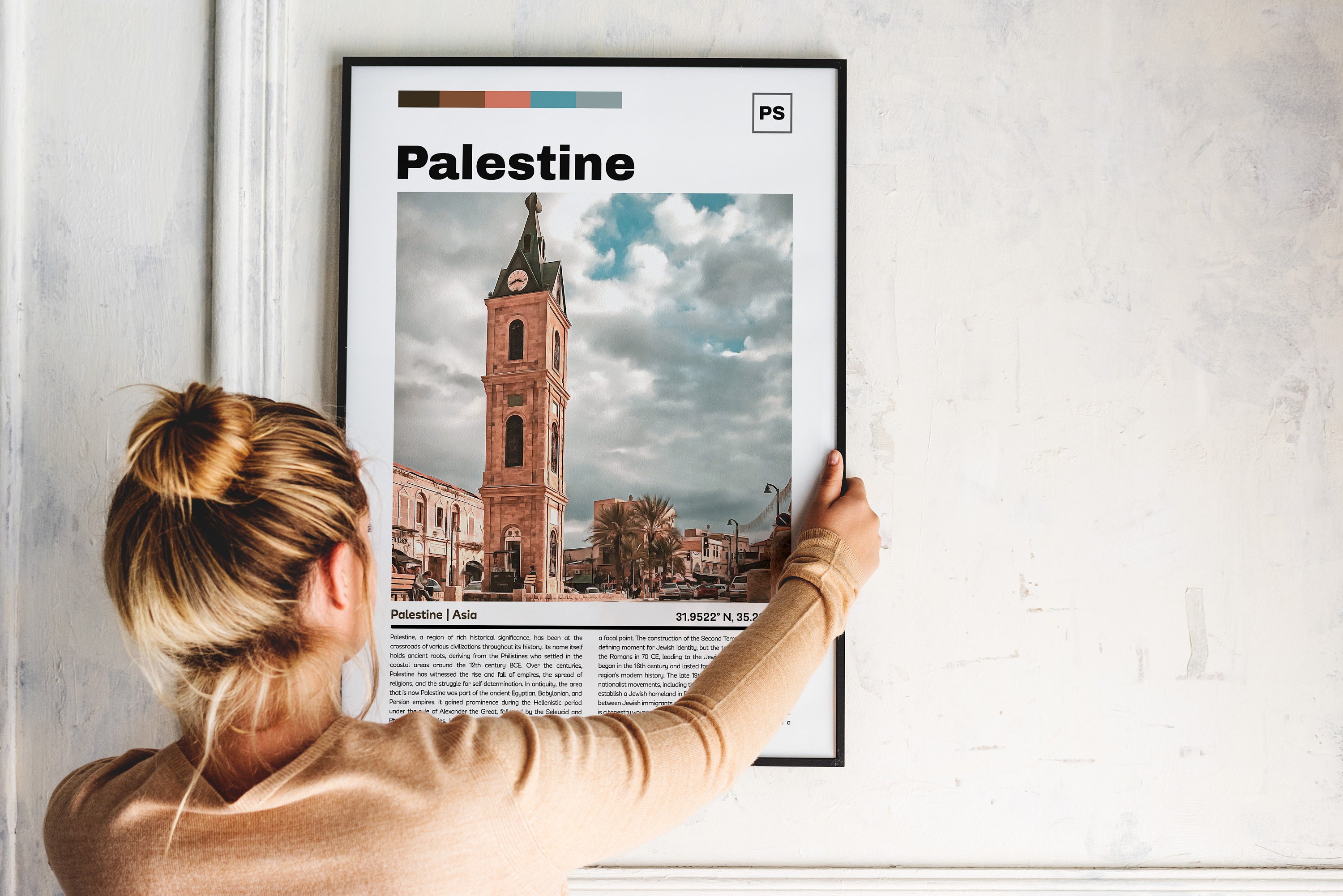 Palestine Print, Vintage Poster, Palestine Wall Art, Palestine Poster ...