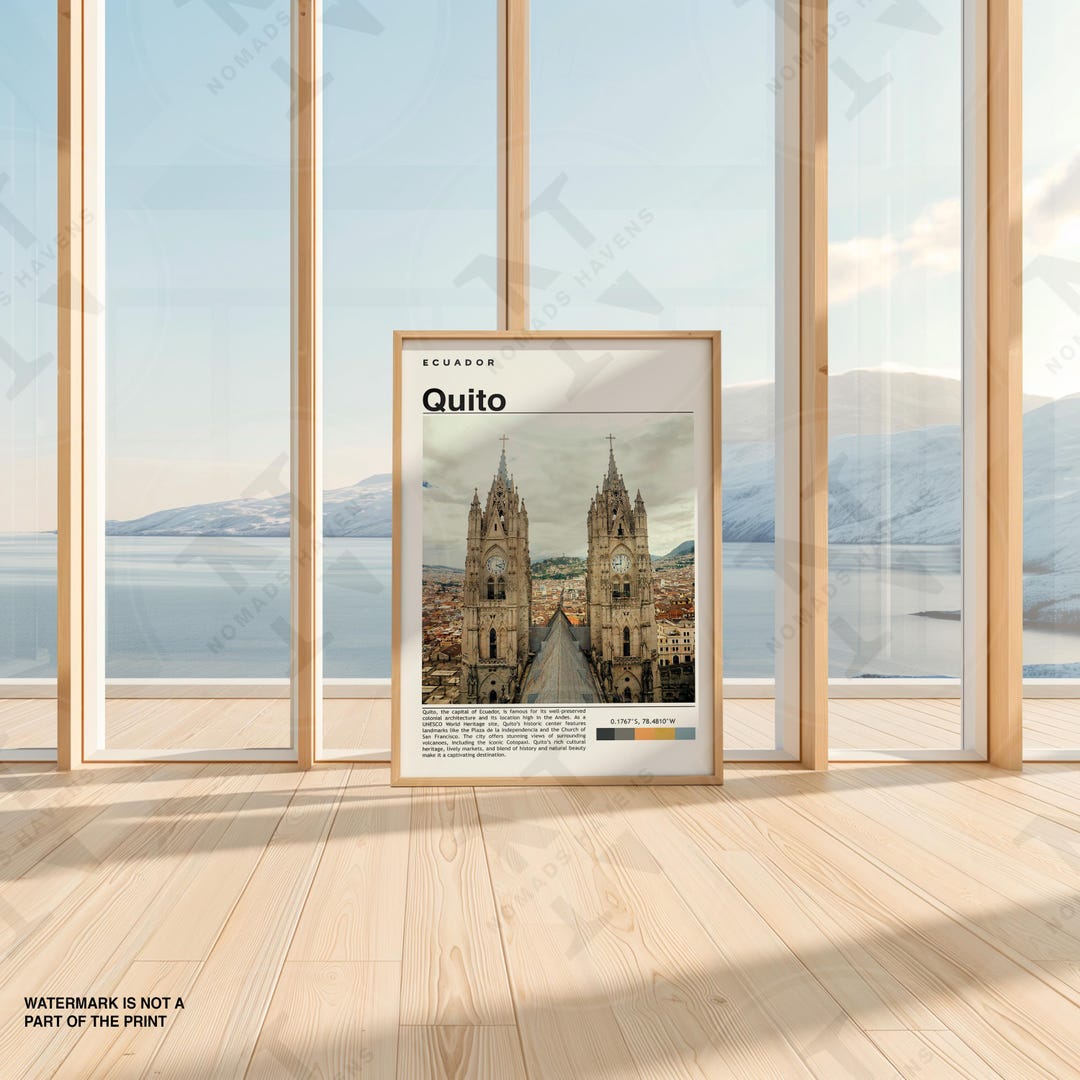 Quito Print - Travel Poster, Ecuadorian Art, Historic City, Andean ...