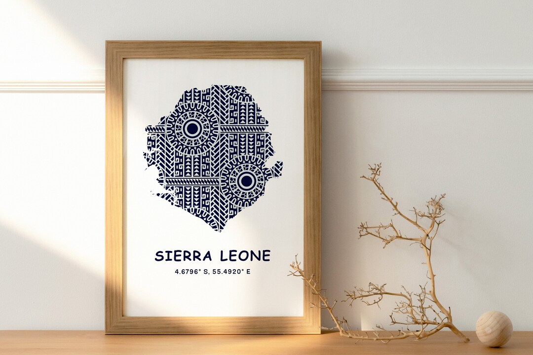 Sierra Leone Map, Sierra Leone Print, Sierra Leone Poster, Sierra Leone ...