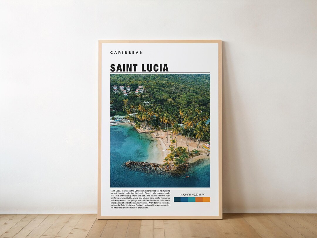 Saint Lucia Print, Vintage Poster, Saint Lucia Wall Art, Saint Lucia ...