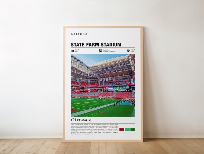 State Farm Stadium Print: Arizona Sports Venue, Glendale Landmark - Etsy