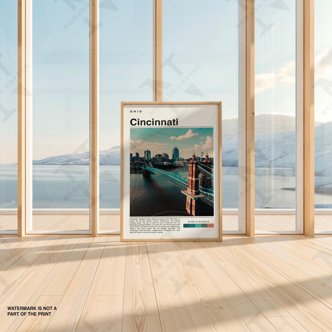 Cincinnati Print, Cincinnati Poster, Cincinnati Wall Art, Cincinnati ...
